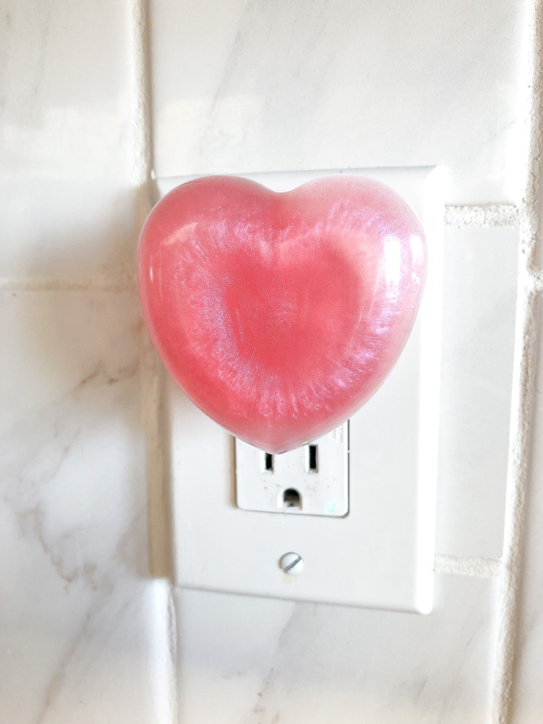 Pink Heart Night Light: Plug in LED Heart Shaped Wall Decor - Etsy