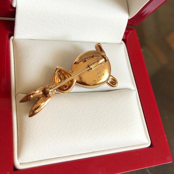 RARE exquisite solid 18kt Gold Bunny Rabbit Pin with … - Gem