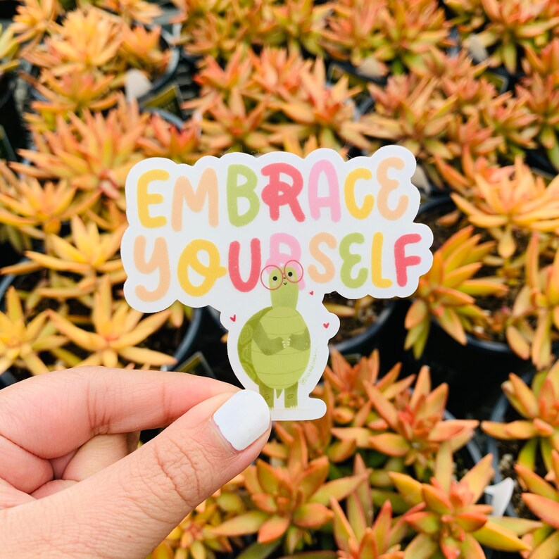Embrace Yourself Clear Sticker | Self-love Vinyl Die Cut Sticker for ...