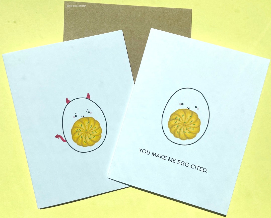 Deviled Egg Greeting Card | Egg-cited | Choice of 1 | Funny Pun ...