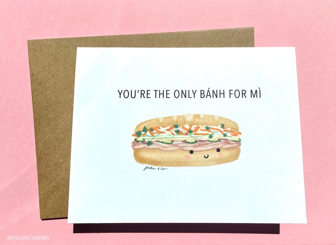 Banh Mi Card | Romantic Card - Vietnamese Card - Pun Card - Anniversary ...