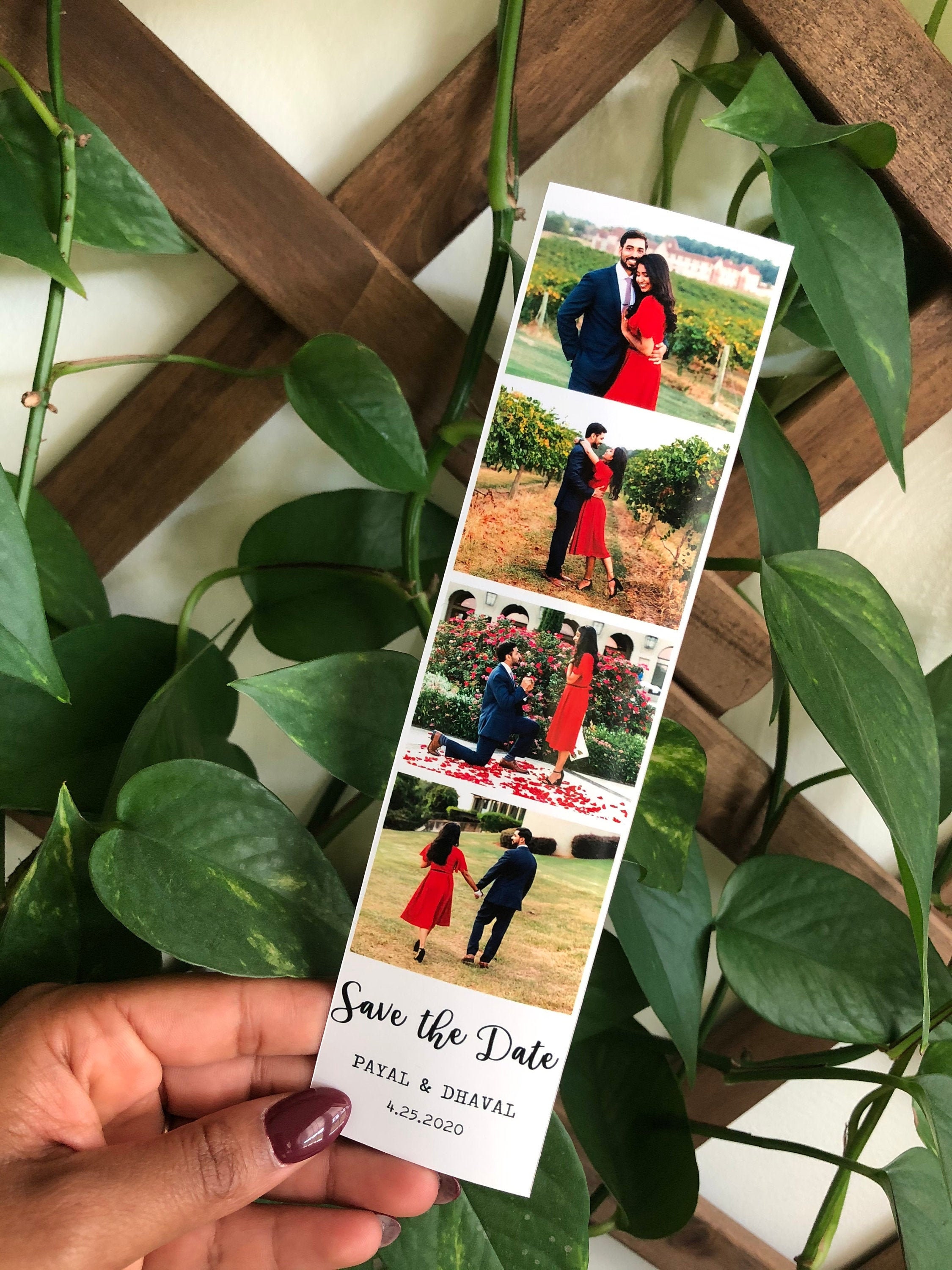 Photobooth Style Save The Date Photostrip Digital File Only Etsy
