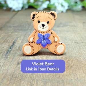 Violet Pin, Handmade Wooden February Birth Flower Badge - Etsy