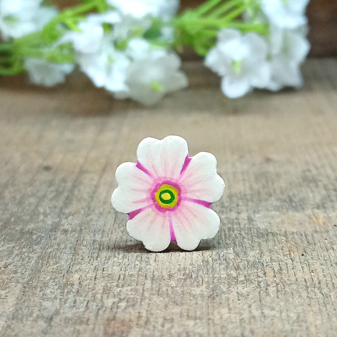Pink Primrose Pin, Handmade Primrose Gift, Small Pink Primula Brooch ...