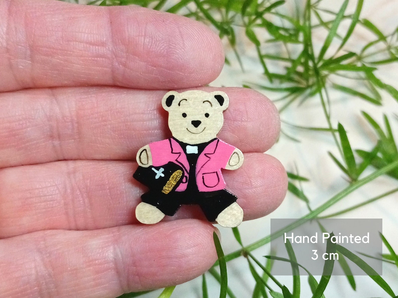Vicar and Bible Bear Handmade Pin or Fridge Magnet Thank You - Etsy