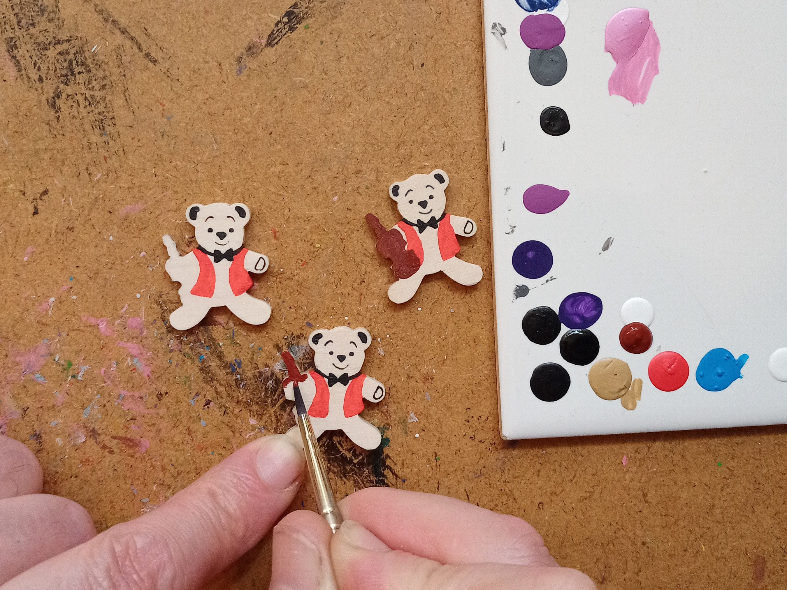Violin Gift, Gift for Violinist, Teddy Bear Violin Pin Badge, Handmade ...