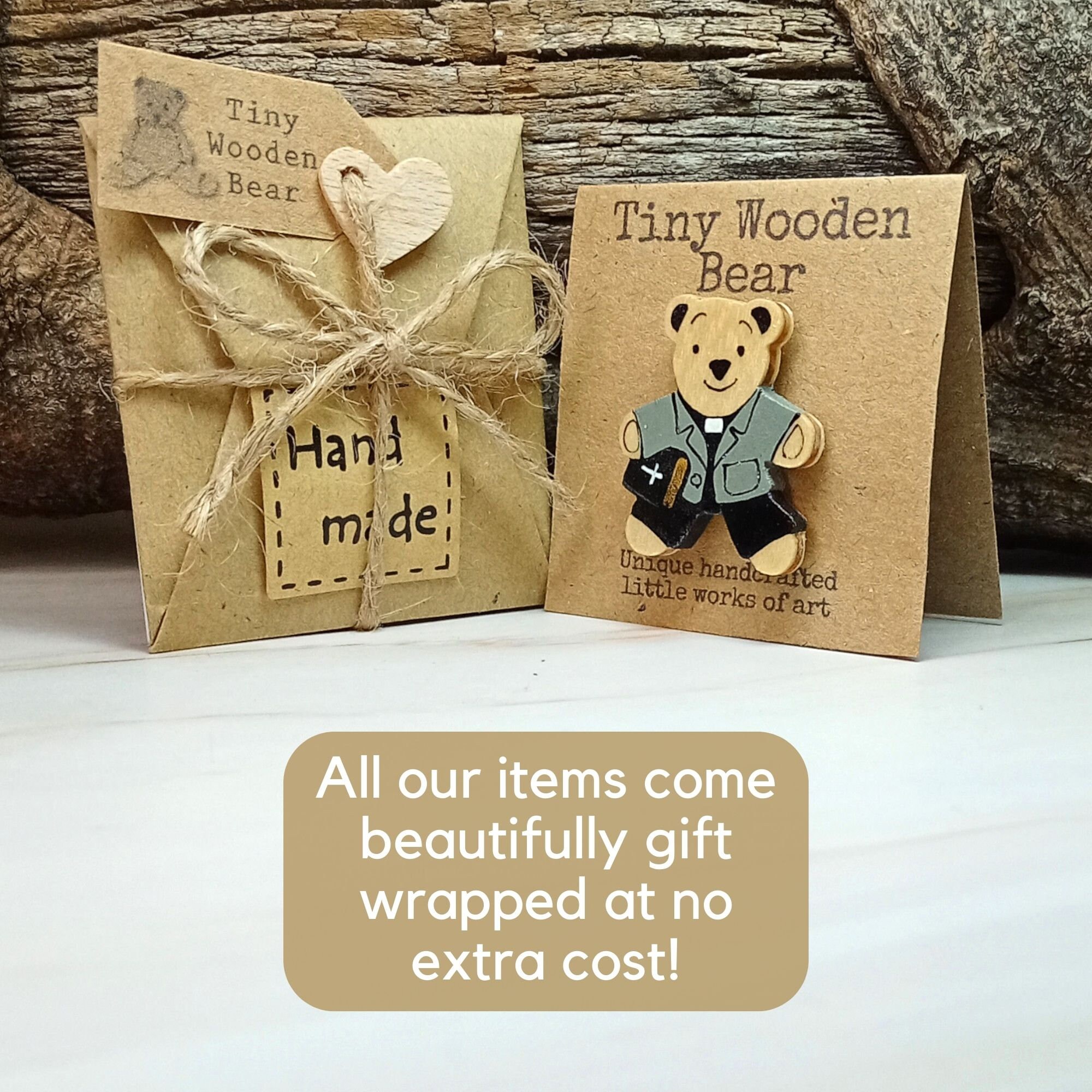 Vicar and Bible Bear Badge, Handmade Minister Teddy Brooch or Fridge ...