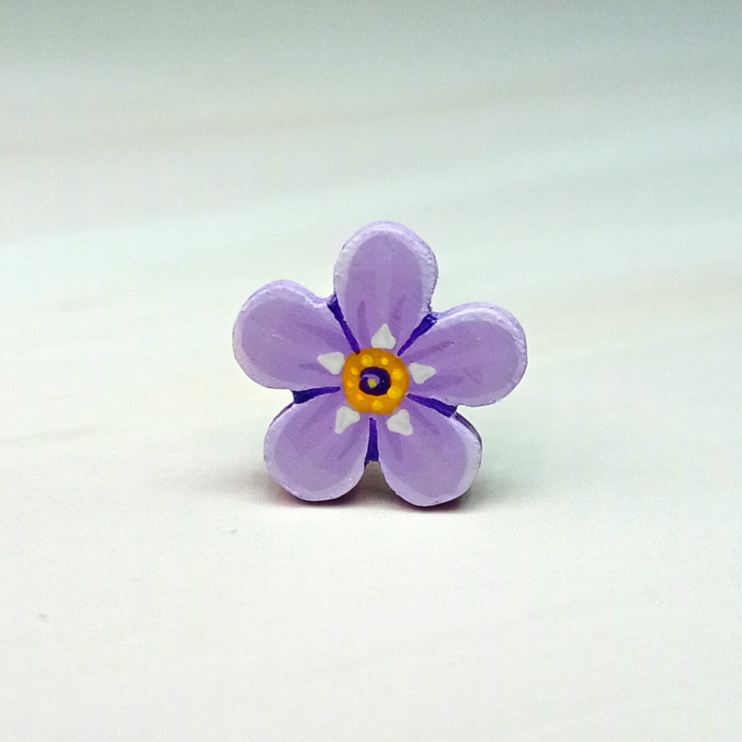 Purple Forget Me Not Pin, Handmade Dementia Gift, in Memory Badge, Hand ...