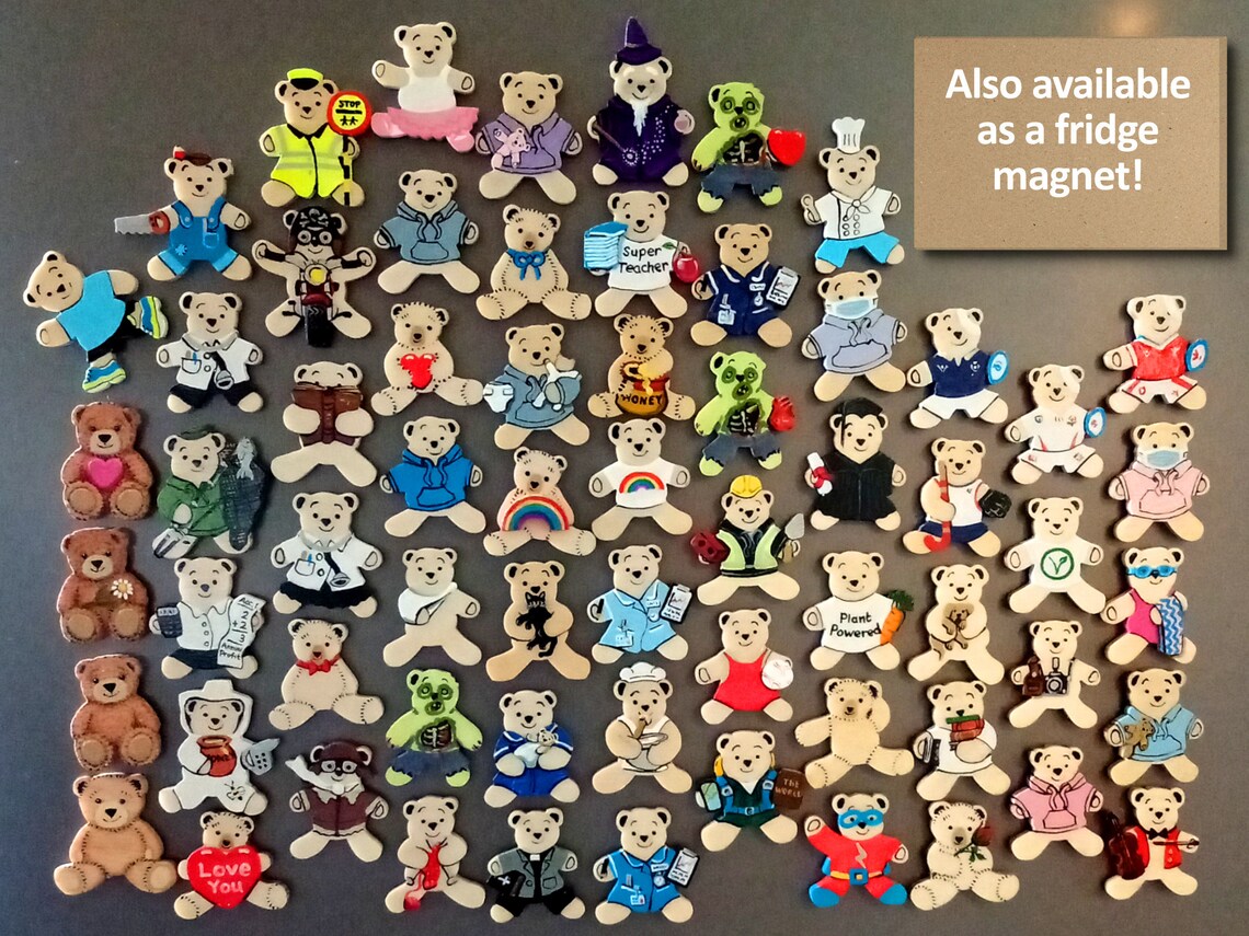 Vicar and Bible Bear Handmade Pin or Fridge Magnet Thank You - Etsy