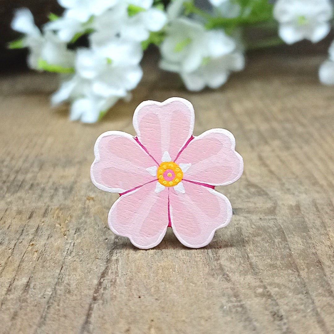 Pink Forget Me Not Pin, Handmade Bereavement Gift, Miss You Gift ...