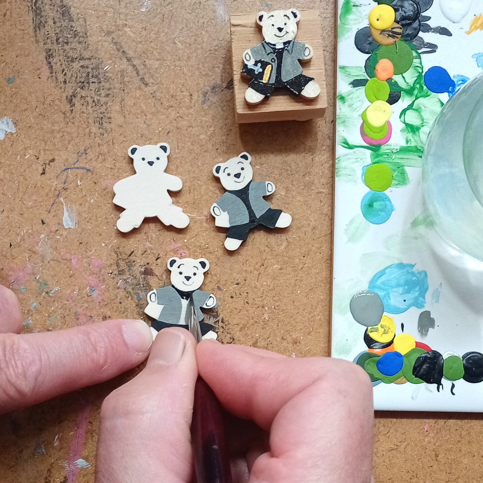 Vicar and Bible Bear Badge, Handmade Minister Teddy Brooch or Fridge ...