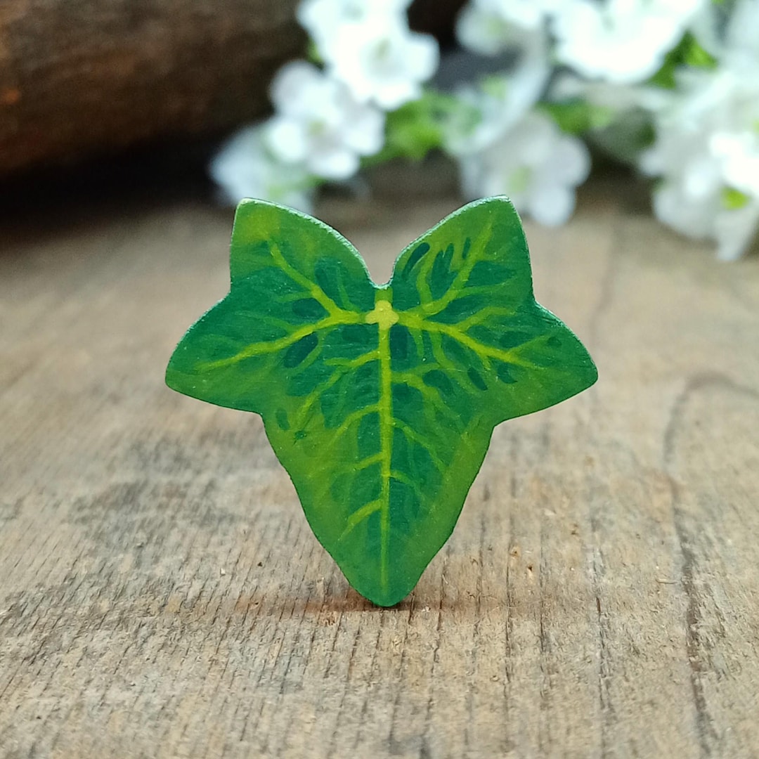 Ivy Leaf Brooch, Handmade Wooden Badge - Etsy