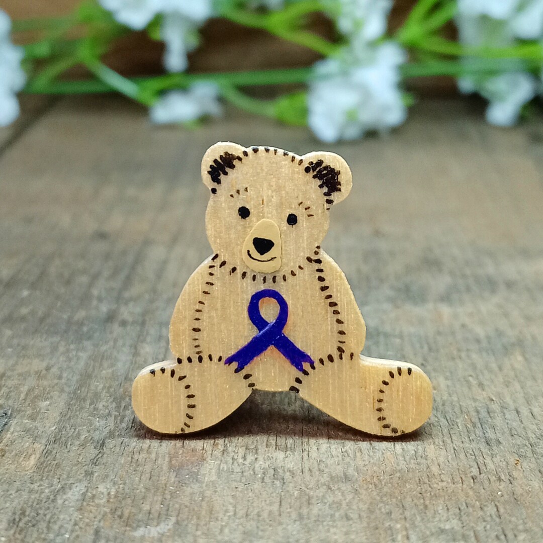 Purple Awareness Ribbon Pin, Handmade Cancer Support Lanyard Badge ...