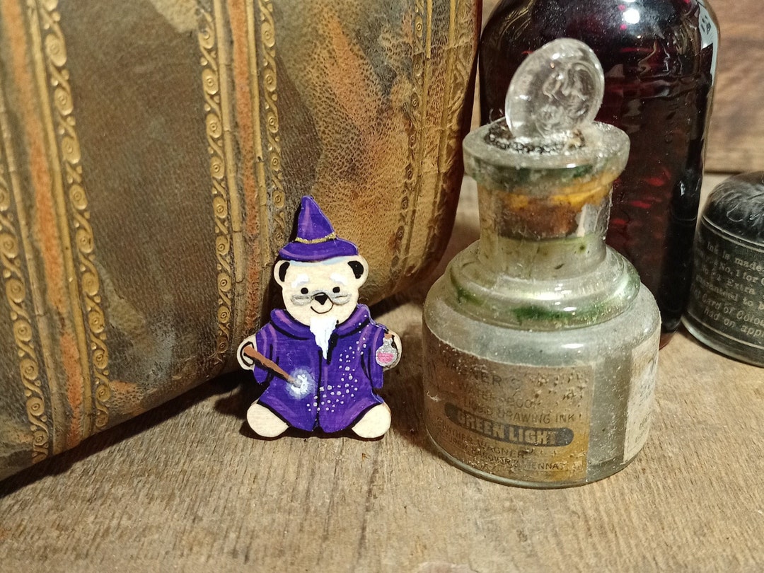 Wizard Badge Handmade Wizard Bear Pin Gift for Boy Gift for - Etsy