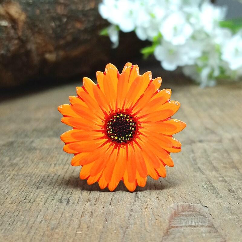 Orange Brooches - Etsy UK
