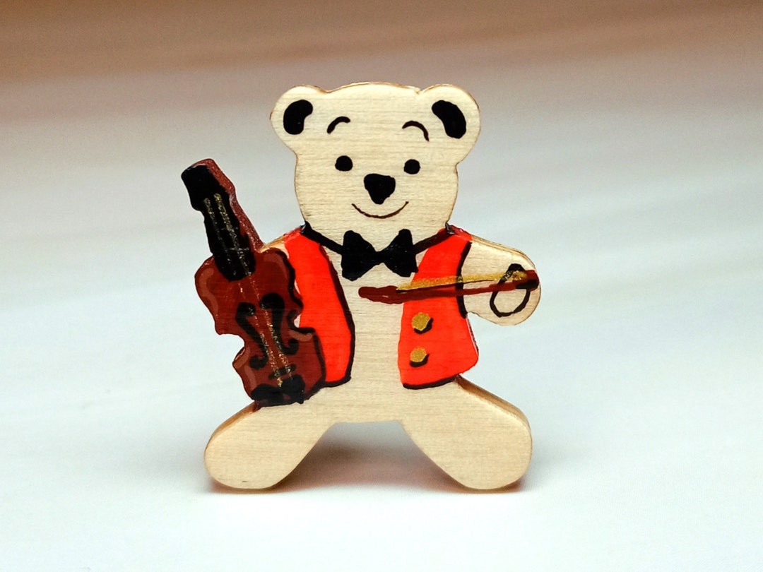 Violin Gift Gift for Violinist Teddy Bear Violin Pin Badge - Etsy UK