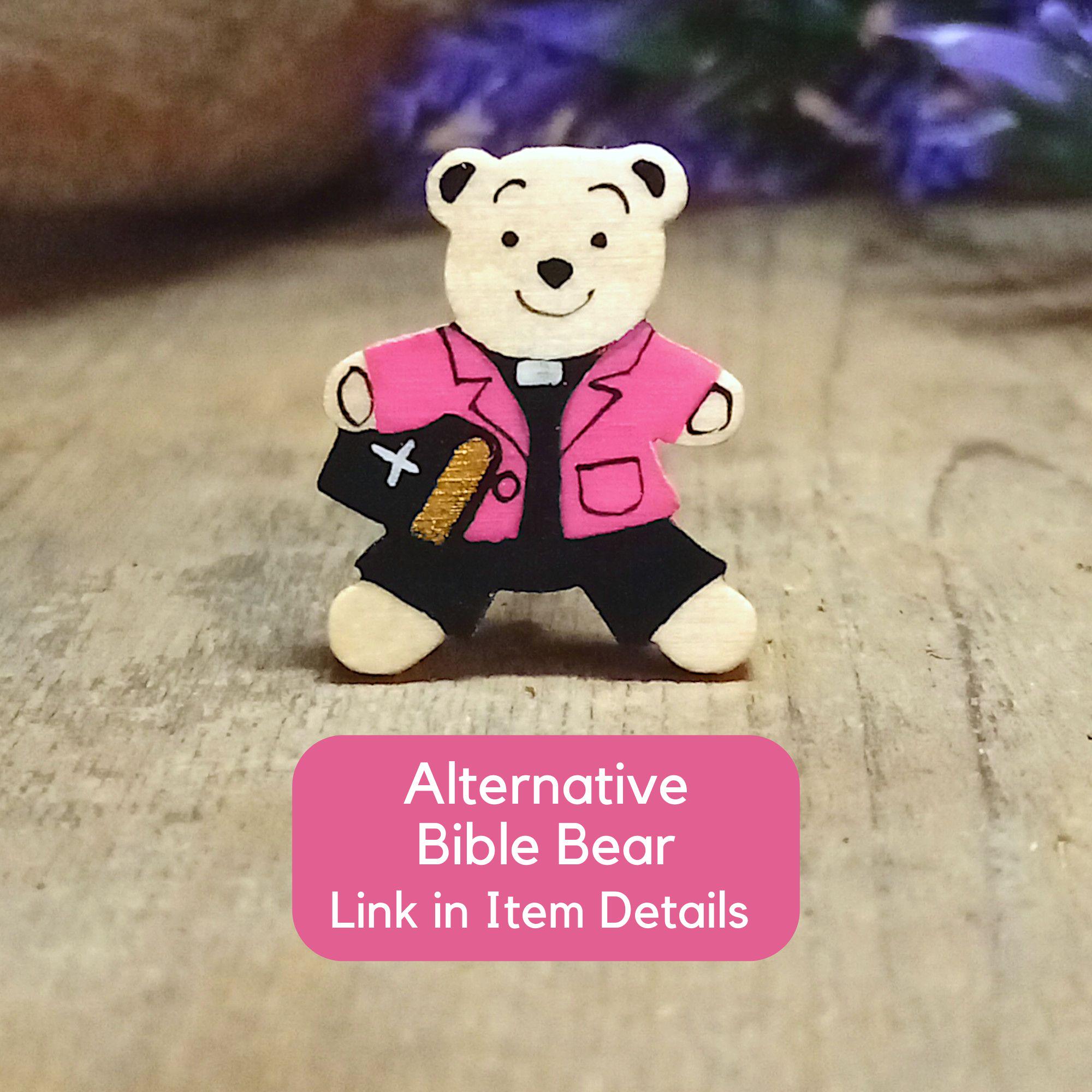 Vicar and Bible Bear Badge, Handmade Minister Teddy Brooch or Fridge ...