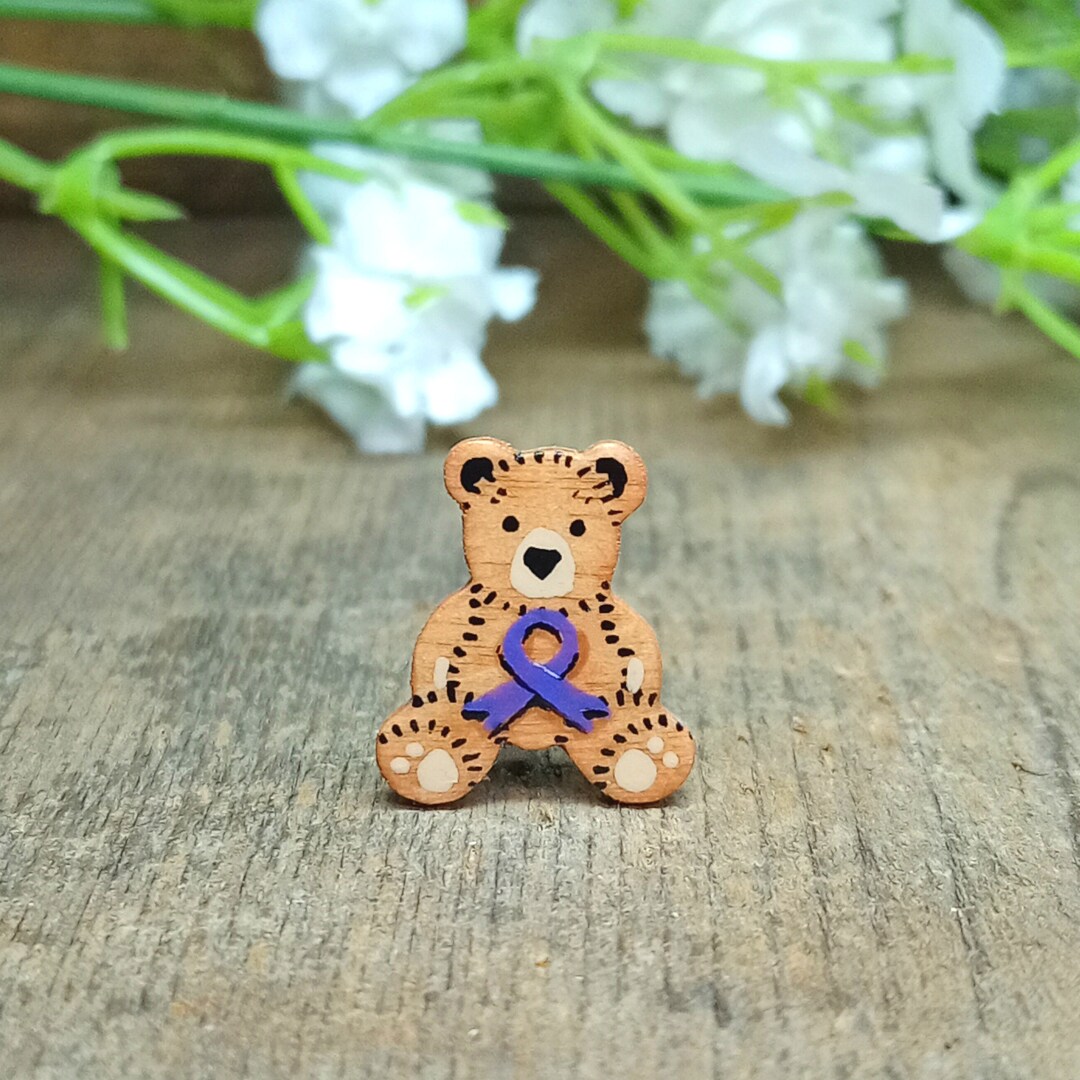 Epilepsy Awareness Bear Pin, Handmade Tiny Teddy Support Badge - Etsy