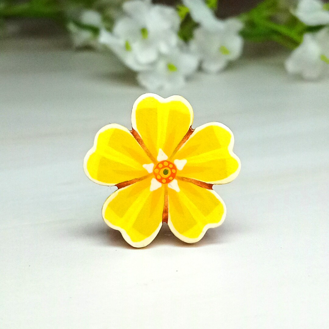 Yellow Forget Me Not Pin Handmade Dementia Gift Miss You - Etsy