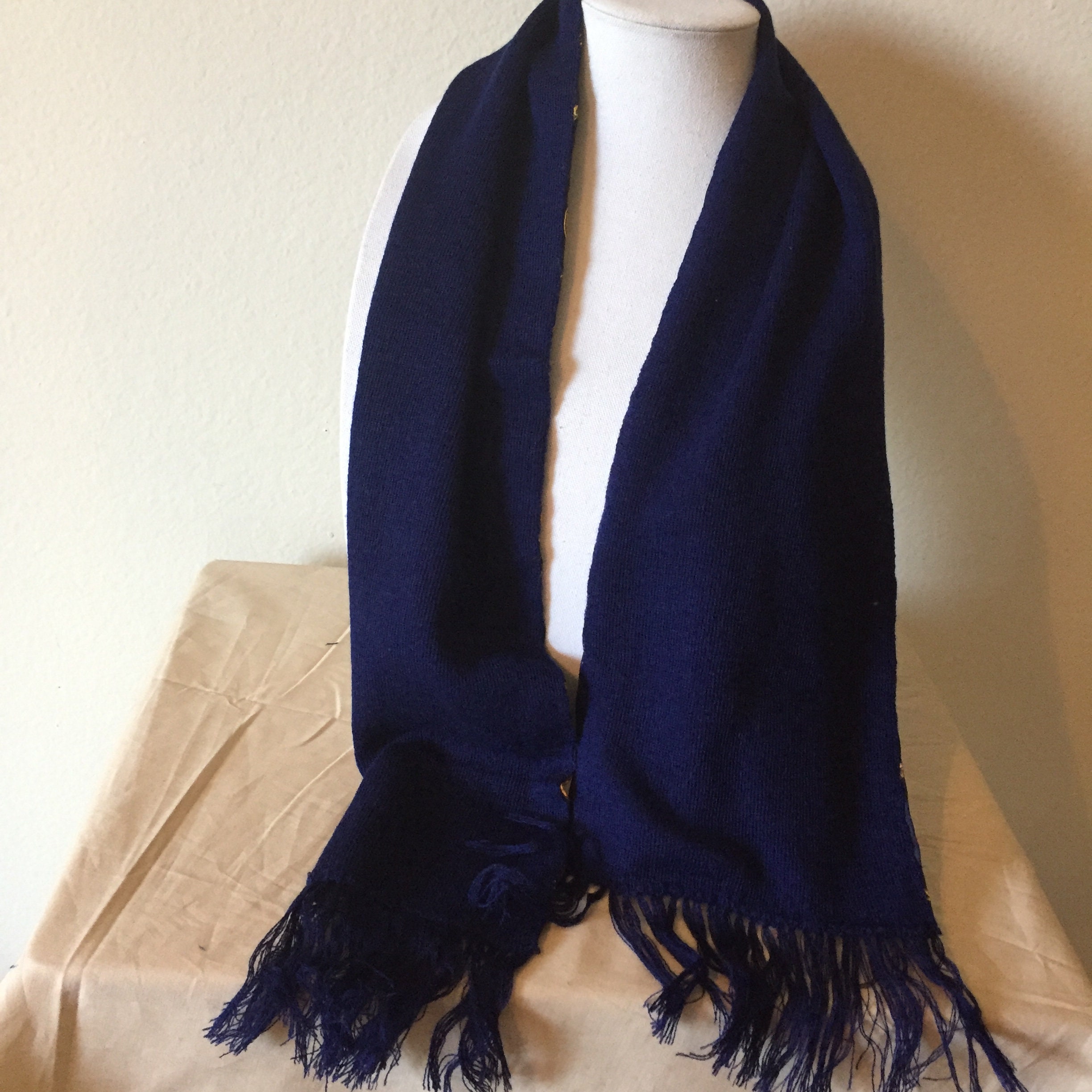 Bufanda reversible de impresión azul marino y celestial con | Etsy