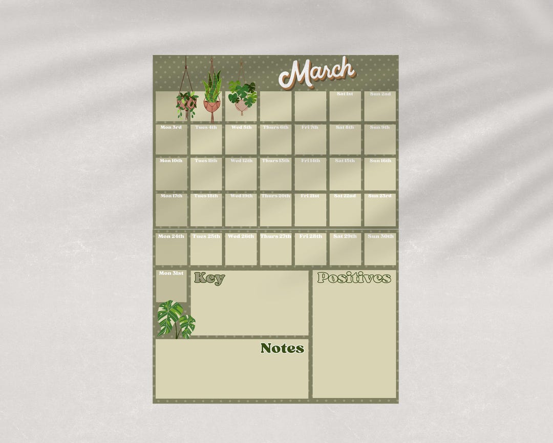 Digital March Habit Tracker Green | Star Chart - Etsy