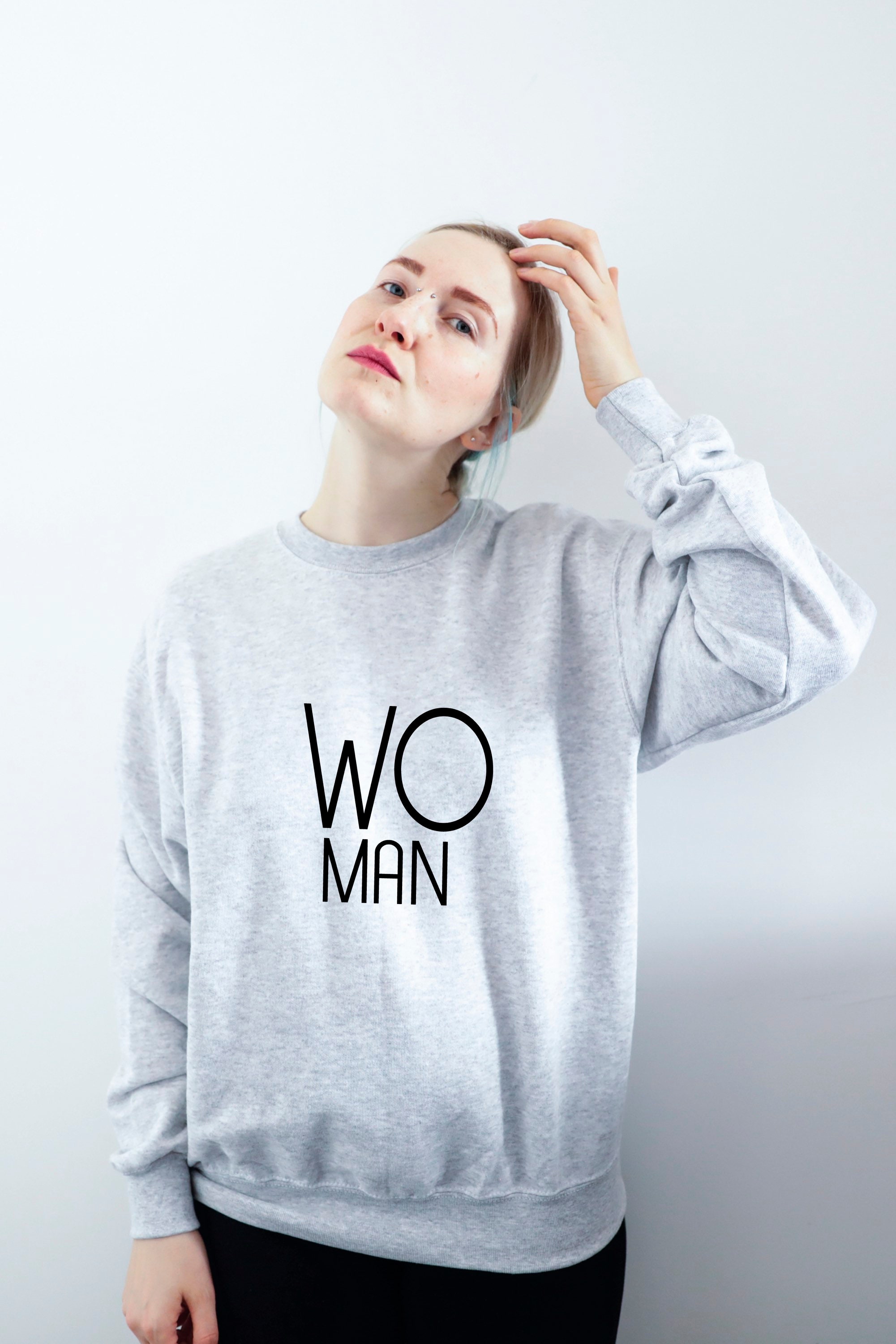 Unisex Heather Sweatshirt With “woman” Design in Black - Etsy