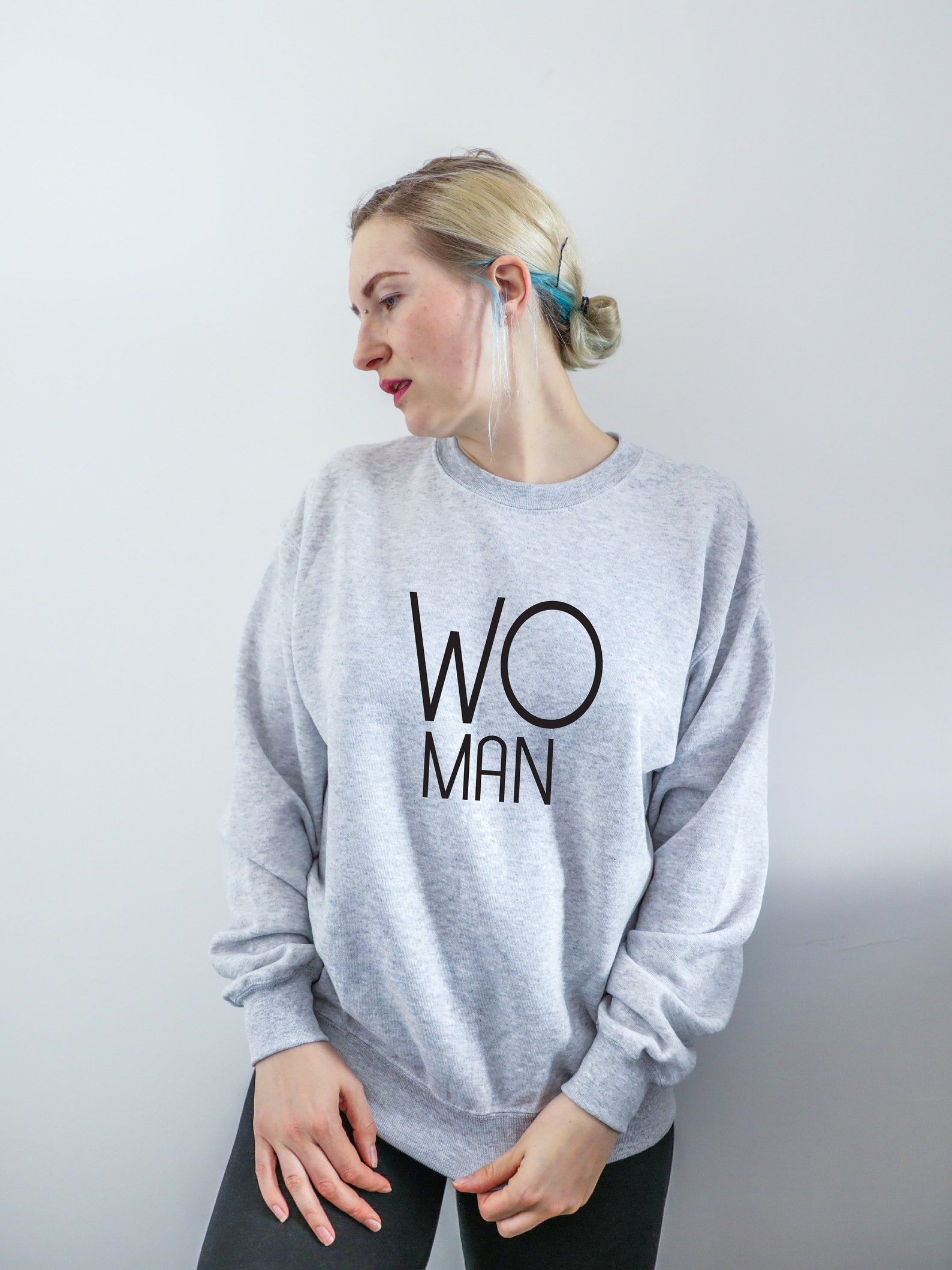 Unisex Heather Sweatshirt With woman Design in Black - Etsy
