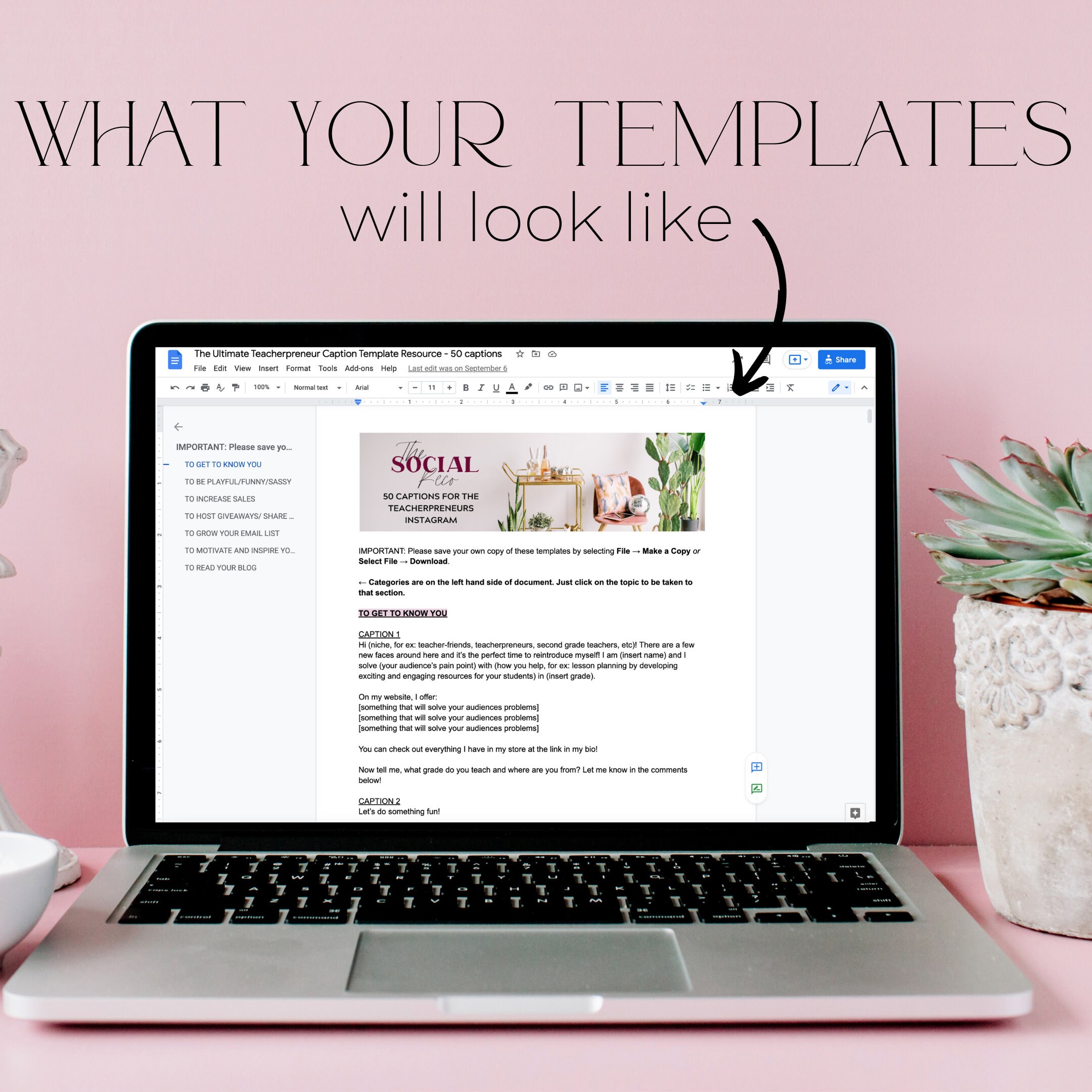 Instagram Caption Templates for Teachers, Teacherpreneurs, and TPT ...