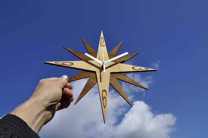 Wooden Wall Clock STAR. the Best Gift for All Lovers of SPACE - Etsy