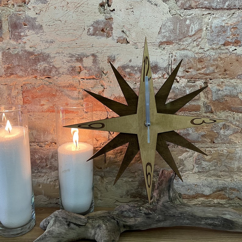 Wooden Wall Clock STAR. the Best Gift for All Lovers of SPACE - Etsy