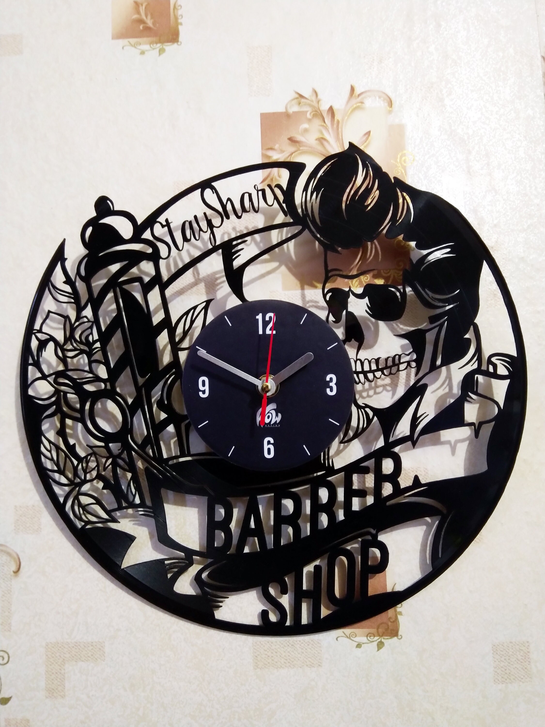 Vinyl Wall Clock Barbershop. A Great Gift for Hairdressers - Etsy