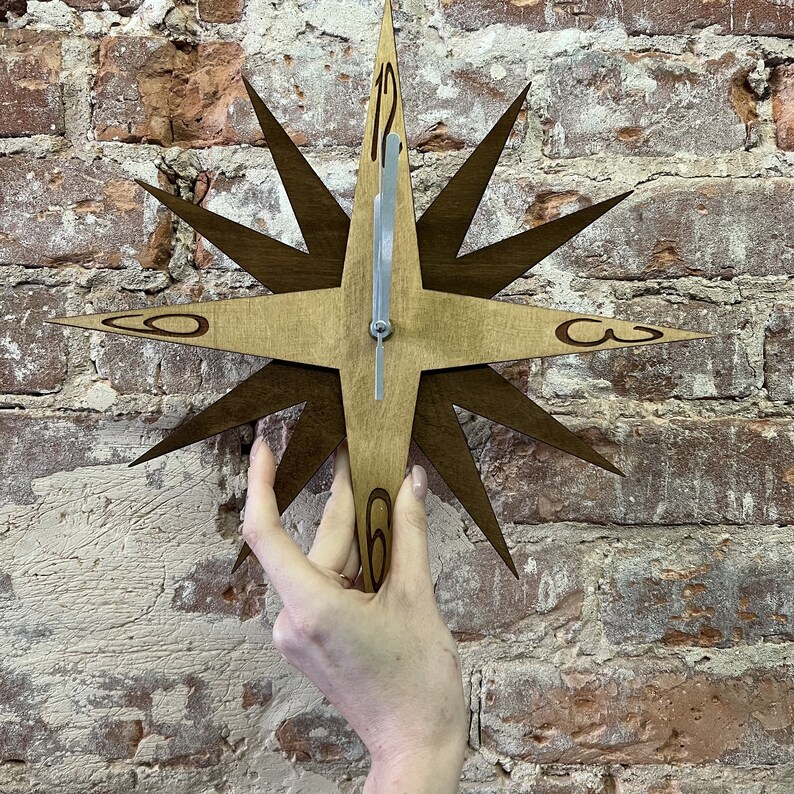 Wooden Wall Clock STAR. the Best Gift for All Lovers of SPACE - Etsy
