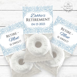 Printable Retirement Mint Favor Topper Template, Custom Mint Party ...