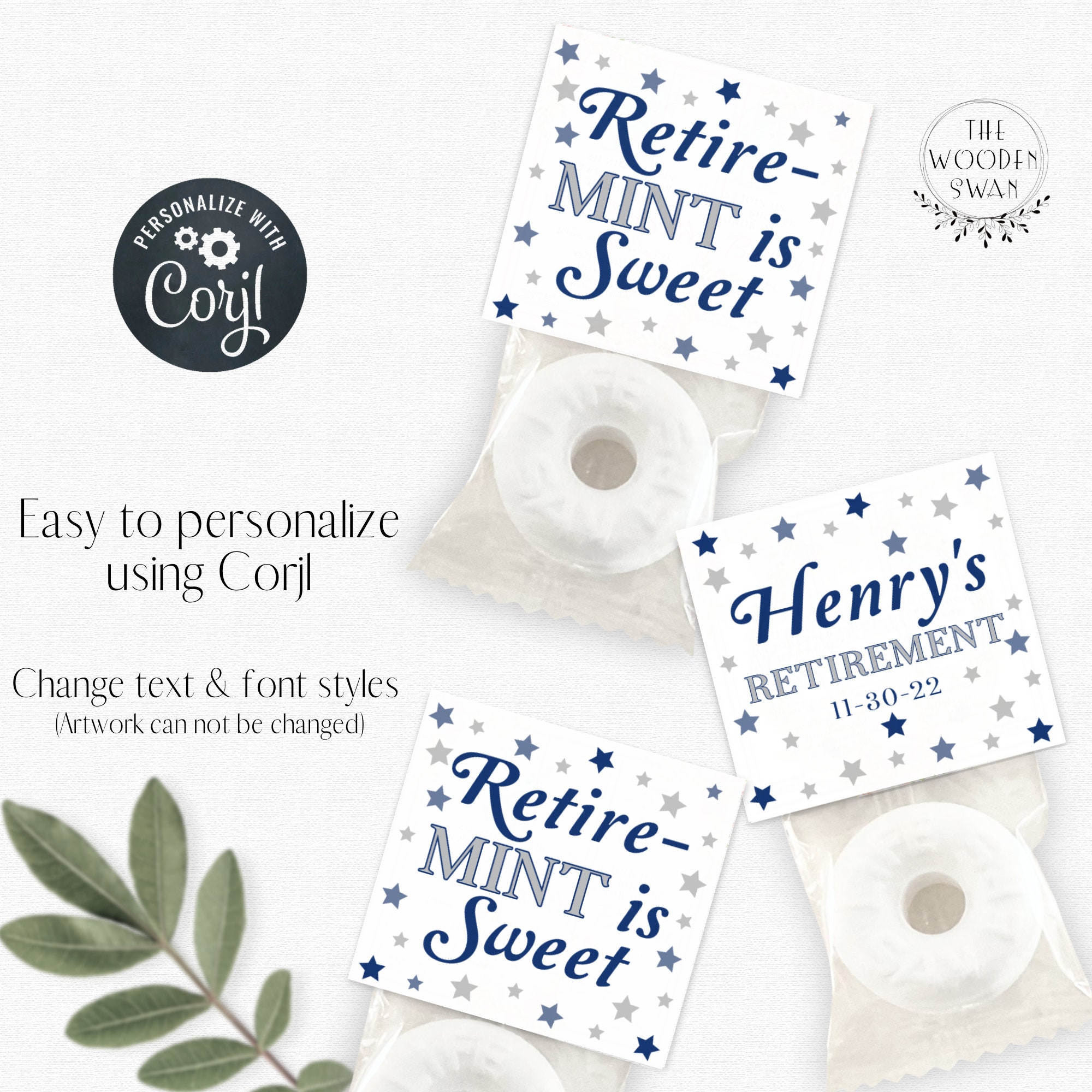 Printable Retirement Mint Favor Topper Template, Custom Mint Party ...