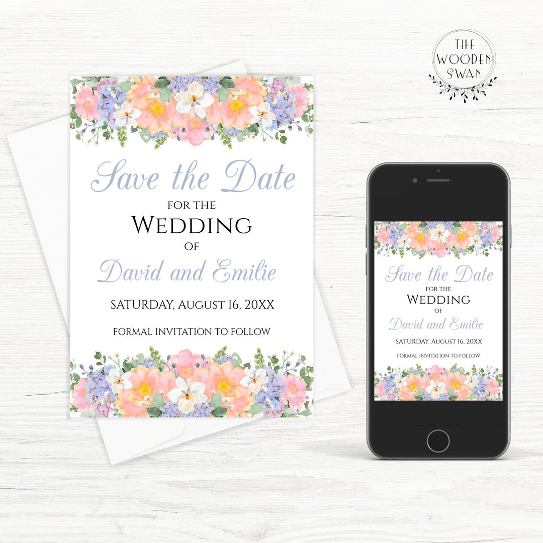 Printable Save the Date Template, DIY, Invitation, Wedding, Anniversary ...