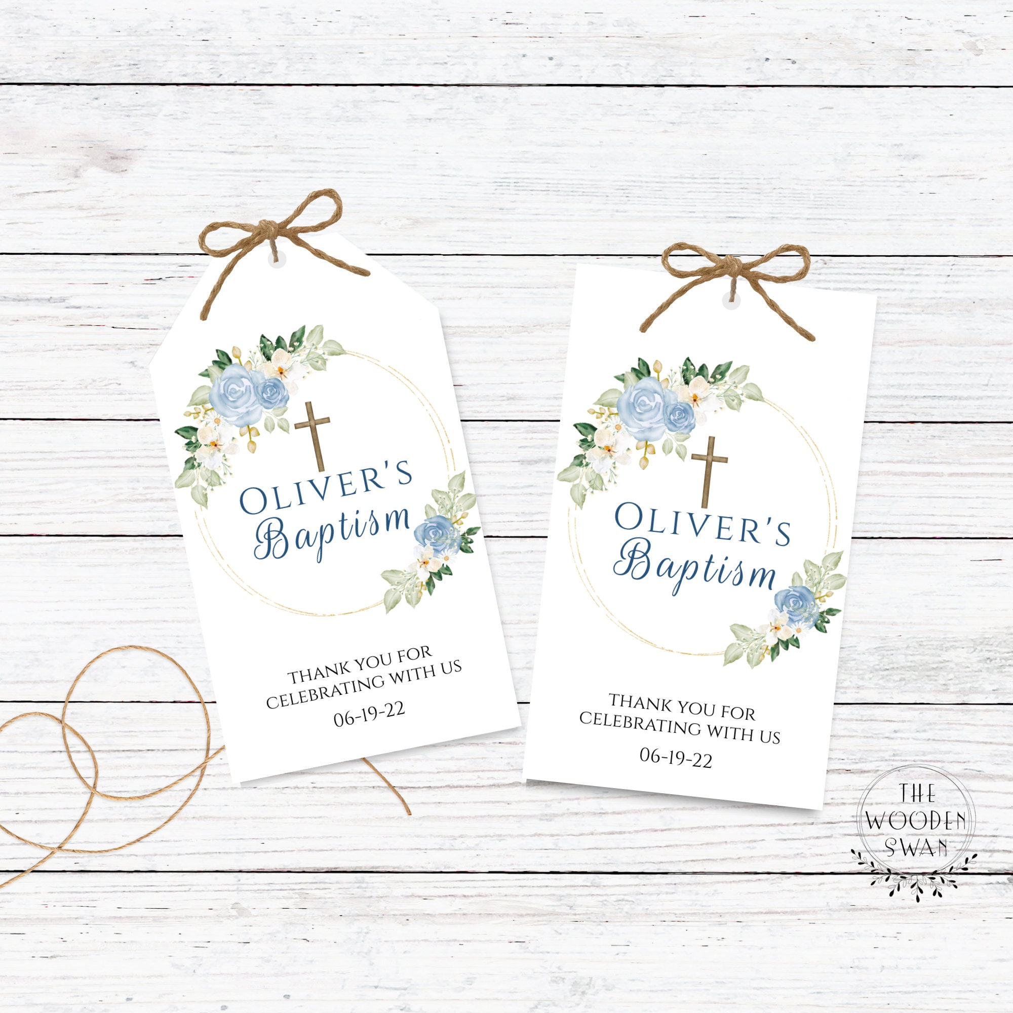 Printable Baptism Favor Tag Template, Christening Keepsake, Gift Tag ...