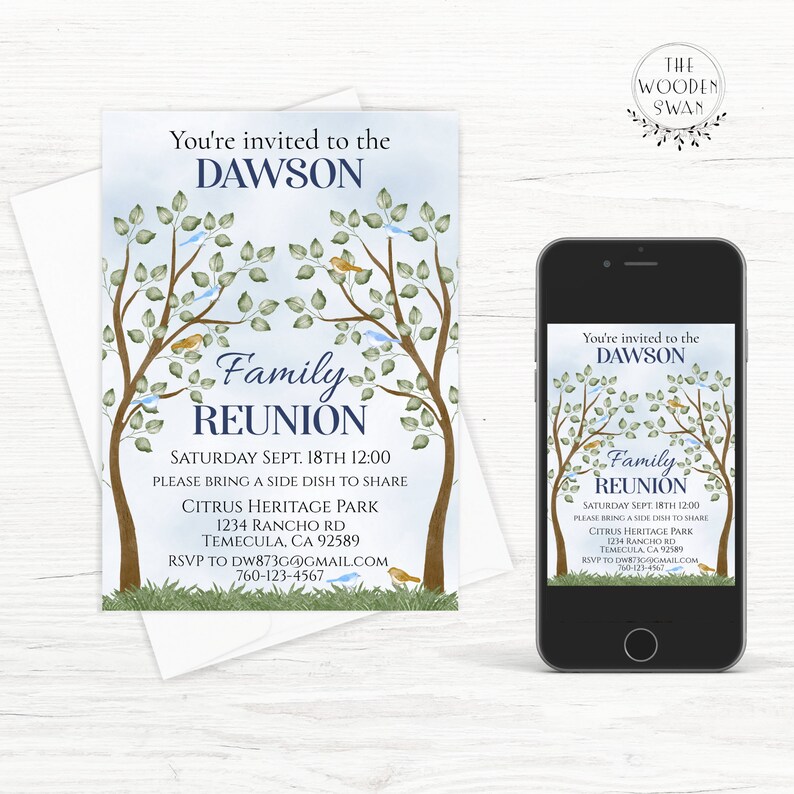 Family Reunion Invitation, Family Reunion Party, 5x7 Printable Invite ...