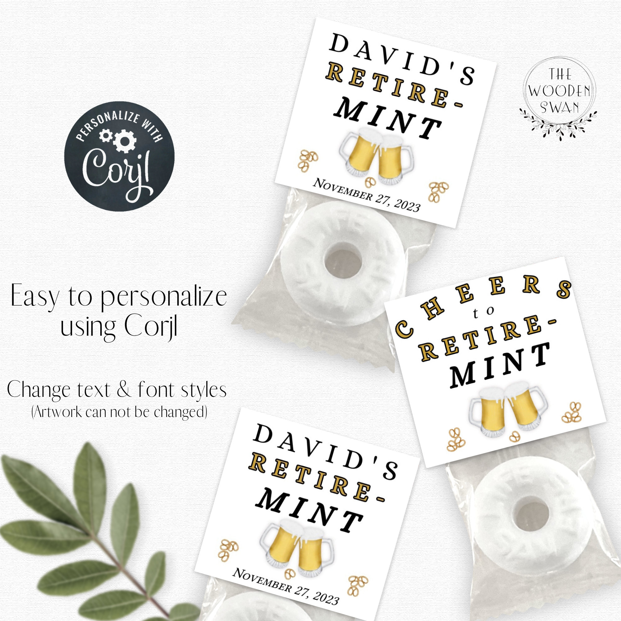 Printable Retirement Mint Favor Toppers, Custom Mint Party Favors, Life ...