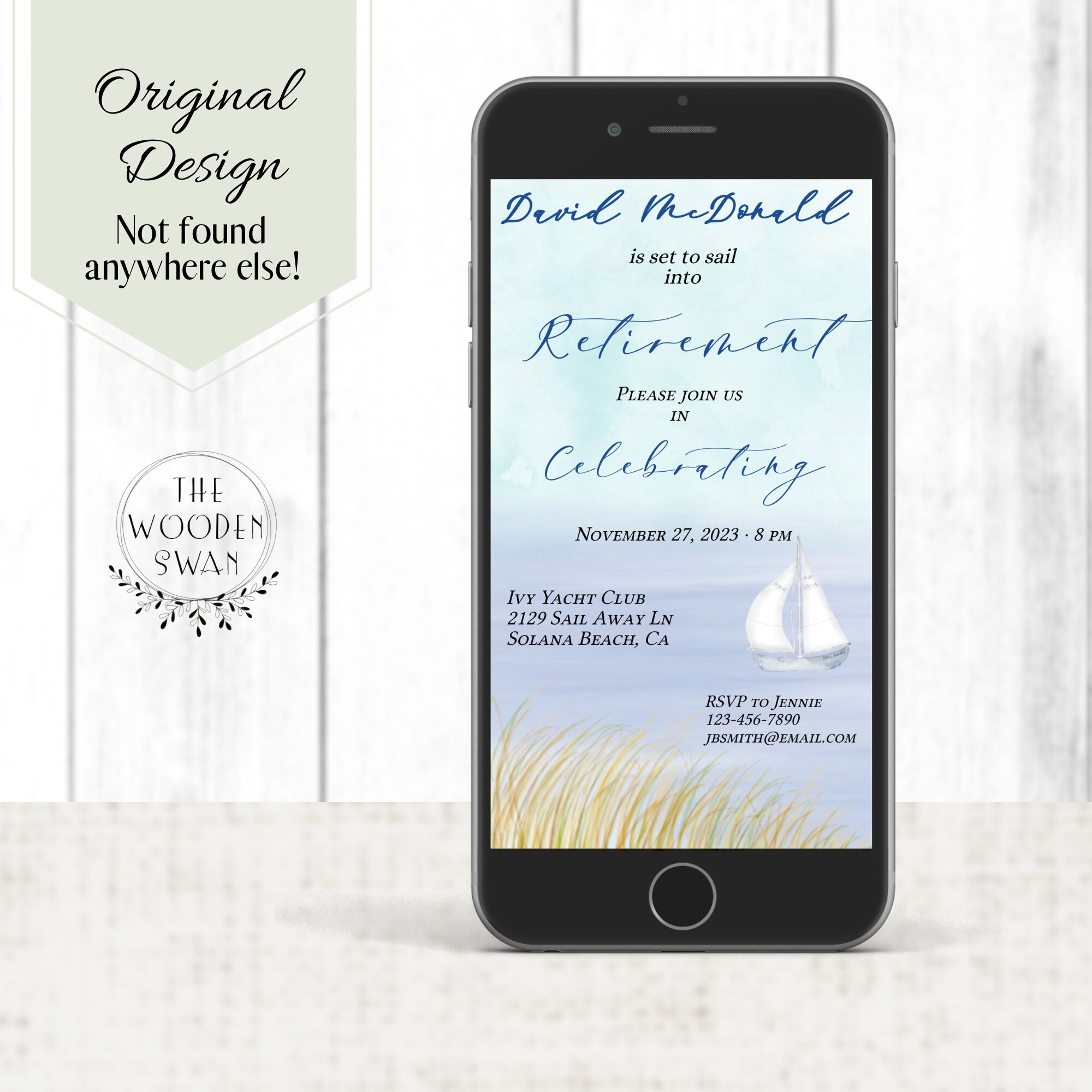 Electronic Retirement Invitation Template, Digital Retirement Evite ...