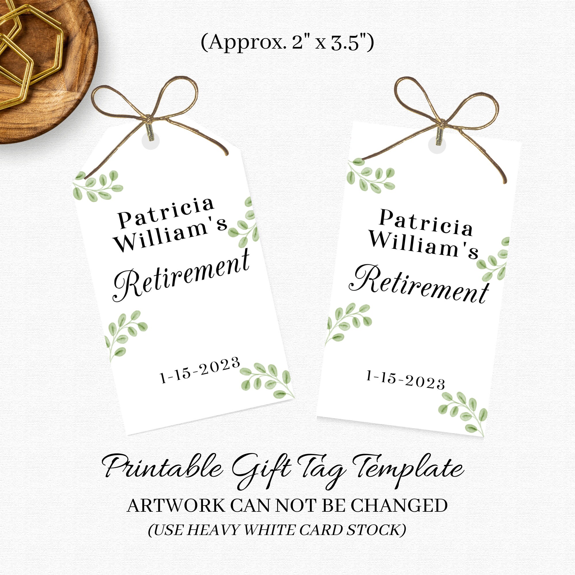 Printable Retirement Gift Tag Template, Retirement Wine Bottle Tag ...