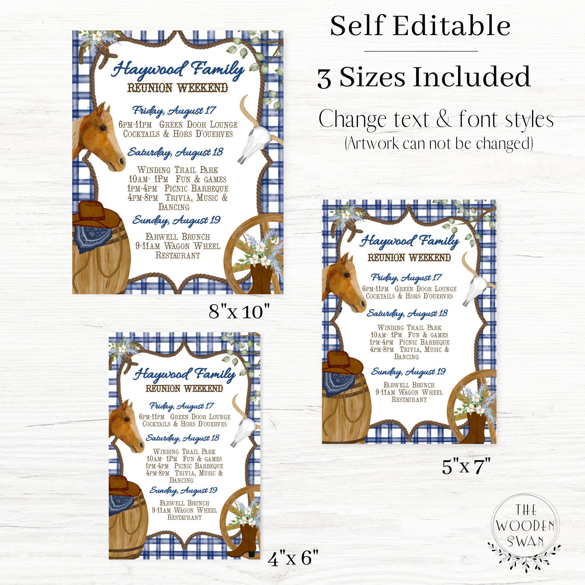Printable Family Reunion Table Sign Template, Party, 3 Sizes Included ...