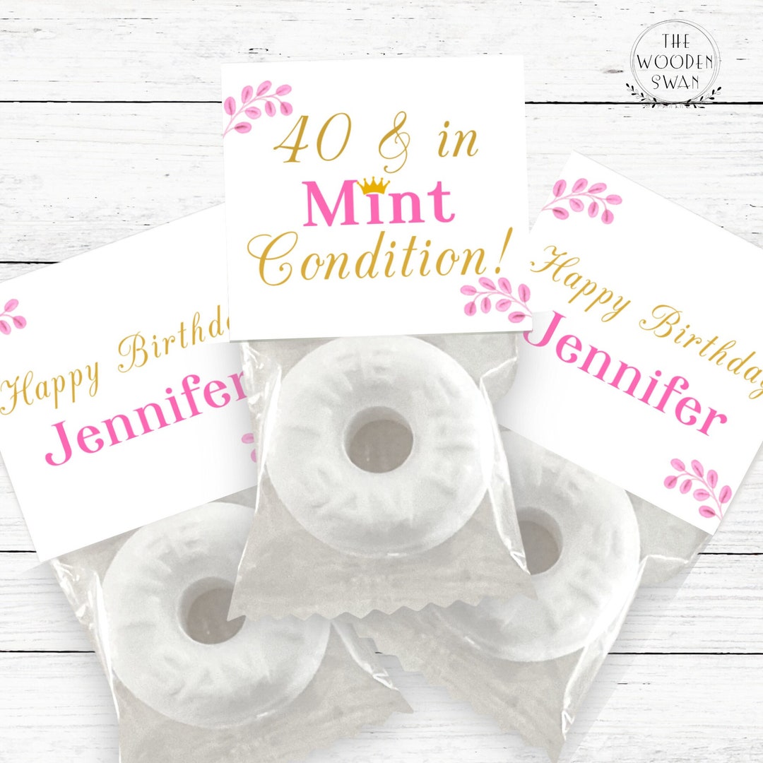 Printable Birthday Mint Favor Topper Template, Custom Mint Party Favors ...
