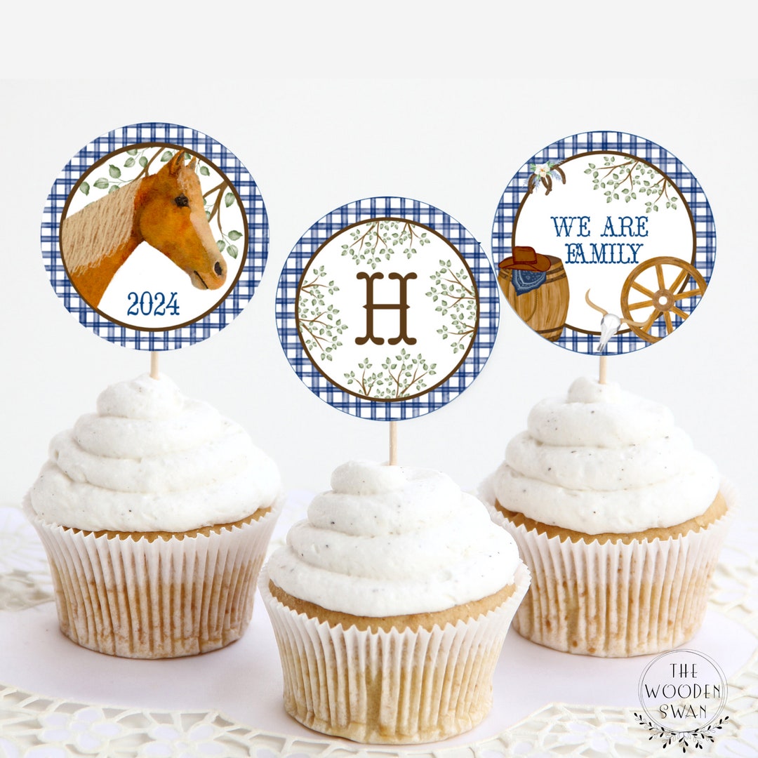 Family Reunion Cupcake Topper Template, Round Gift Tags, Country ...