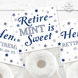 Printable Retirement Mint Favor Topper Template, Custom Mint Party ...