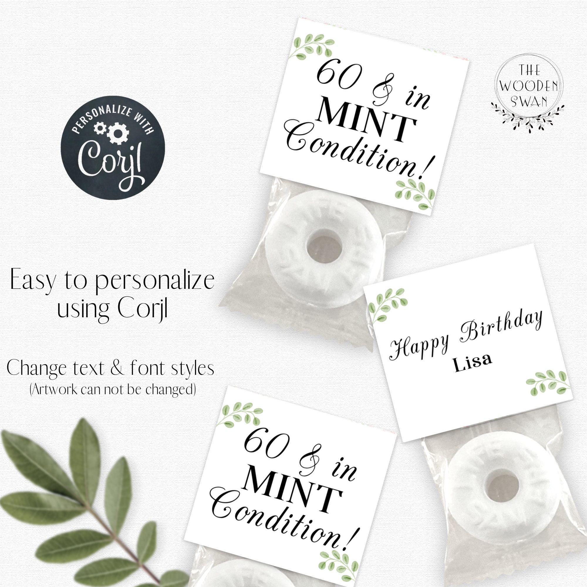 Printable Birthday Mint Favor Topper Template, Custom Mint Party Favors ...
