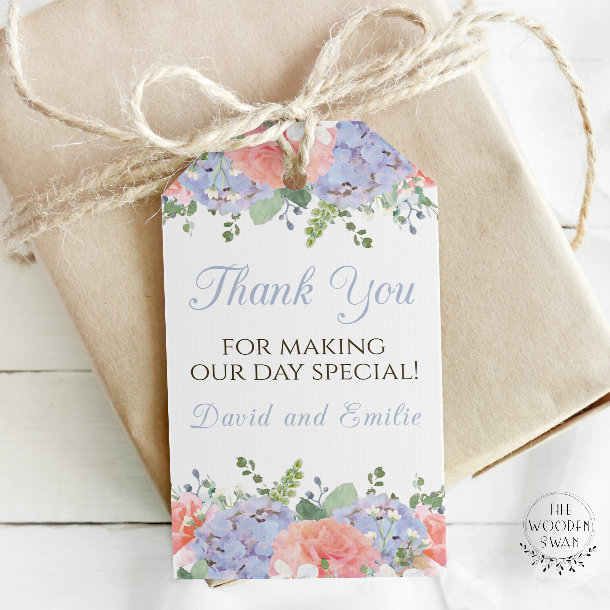 Printable Thank You Tag Template, Wedding Thank You, Favor Tag, Gift ...