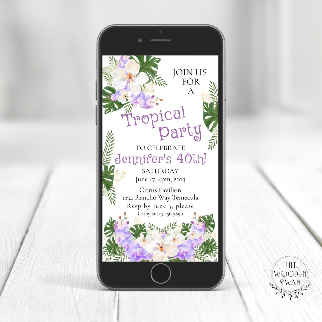 Electronic Birthday Invitation Template Digital Birthday - Etsy