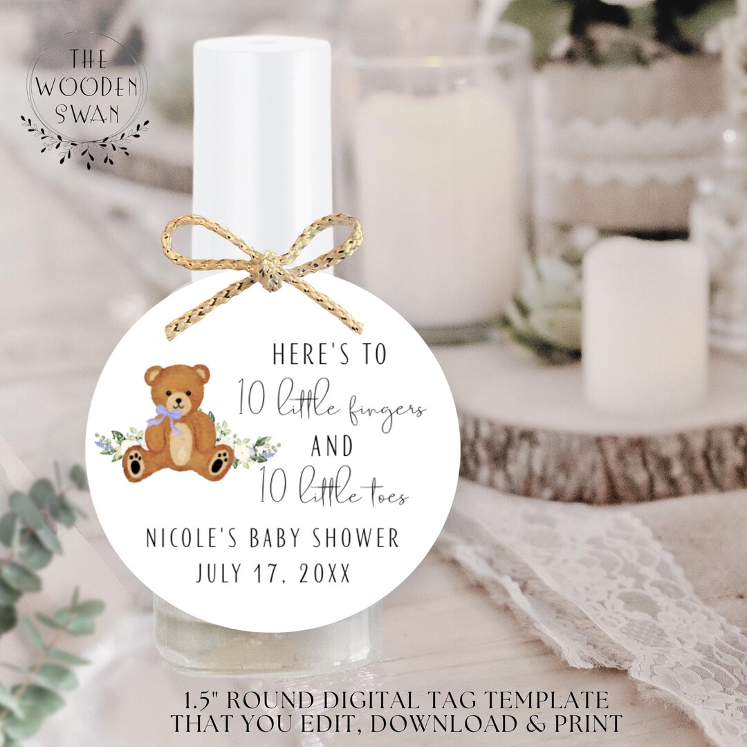Nail Polish Gift Tag Template, Printable Mani Thanks Tag, Finger Nail ...