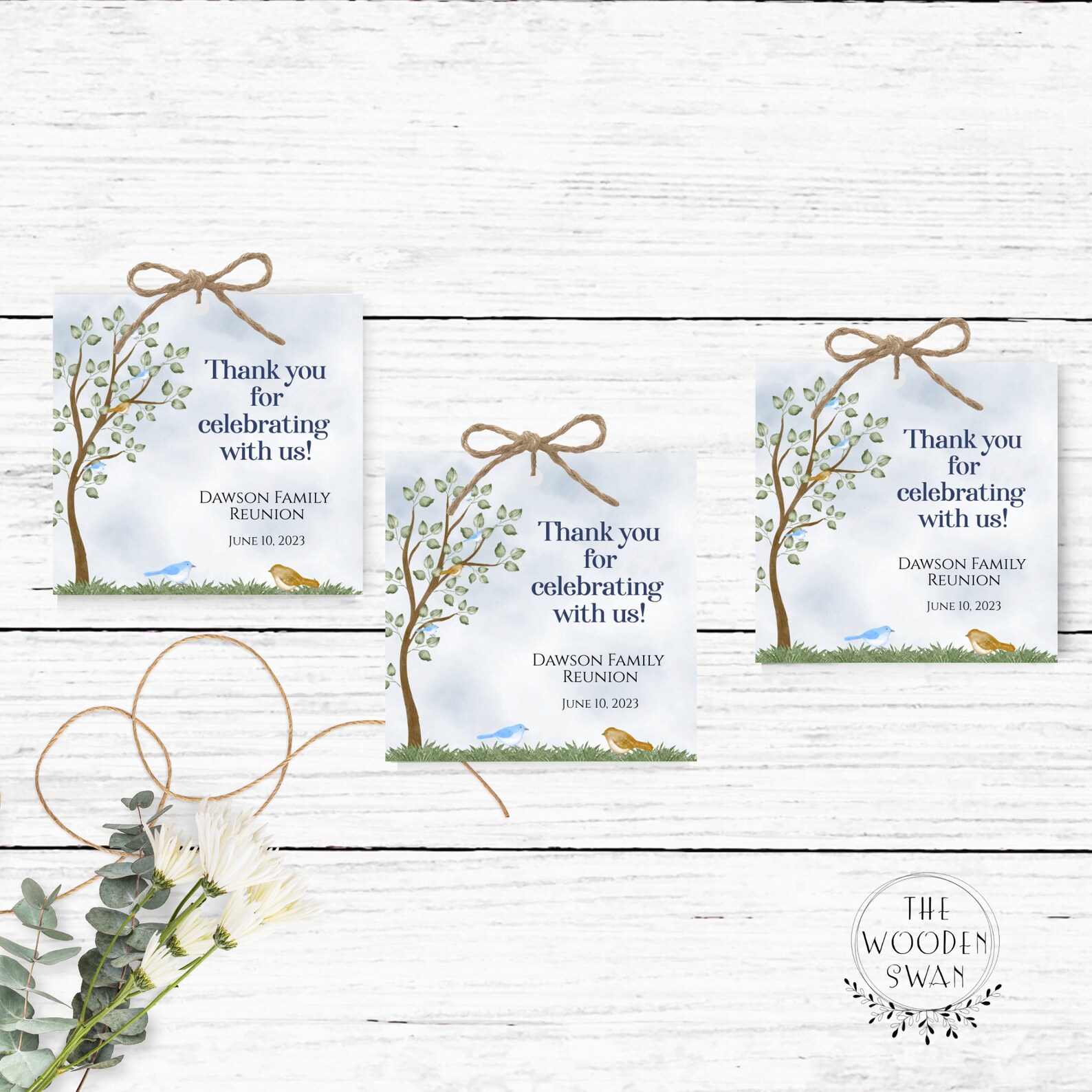 Family Reunion 2 Square Tag Template, Square Gift Tags, Family ...