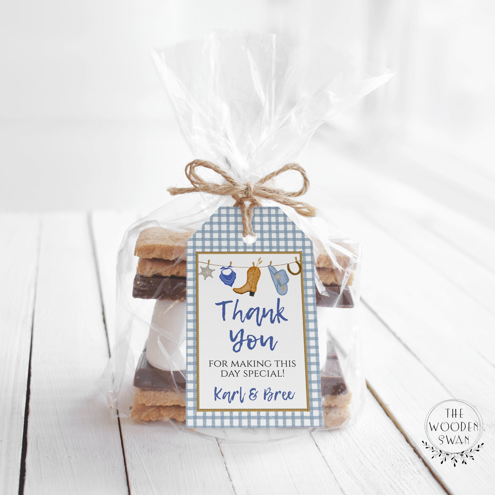 Printable Western Favor Tag Template, Baby Shower, Thank You Gift Tag ...